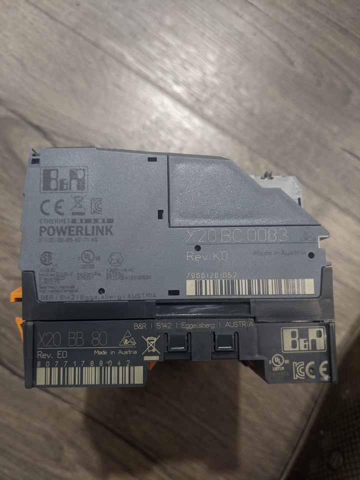 B&R X20 PLC WITH MODULES. X20 BC 0083. Power supply/distribution and IO ...