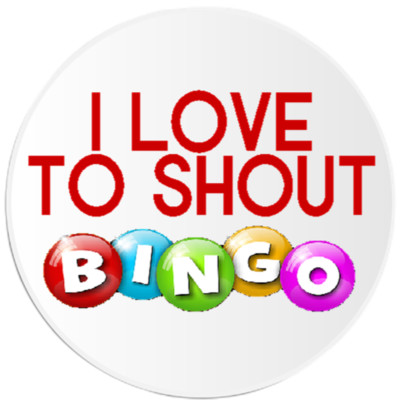 I Love To Shout Bingo - 10 Pack Circle Stickers 3" x 3" - Lucky Game ...
