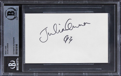 Julian Lennon Singer 93 Authentic Signed 3x5 Index Card Autographed BAS ...