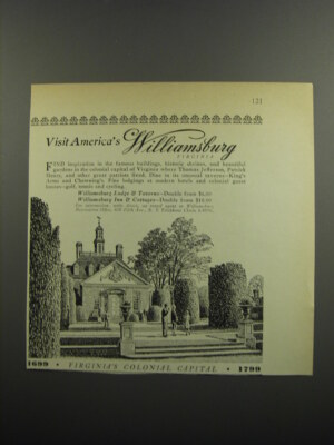 1953 Williamsburg Virginia Ad - Visit America's Williamsburg Virginia ...