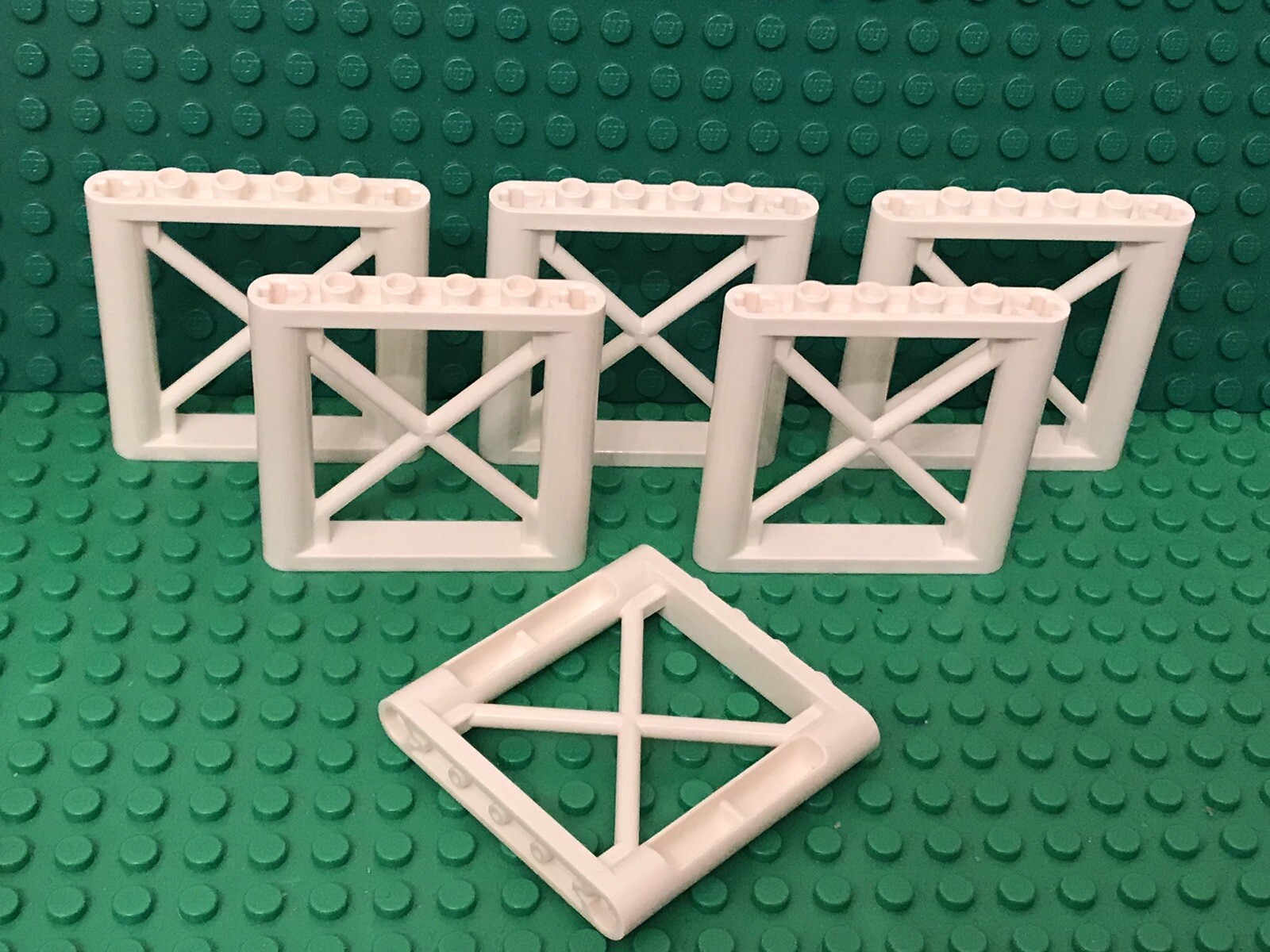 Lego 6 Pieces White Rectangular Girder Support 1x6x5 City Train Station ...