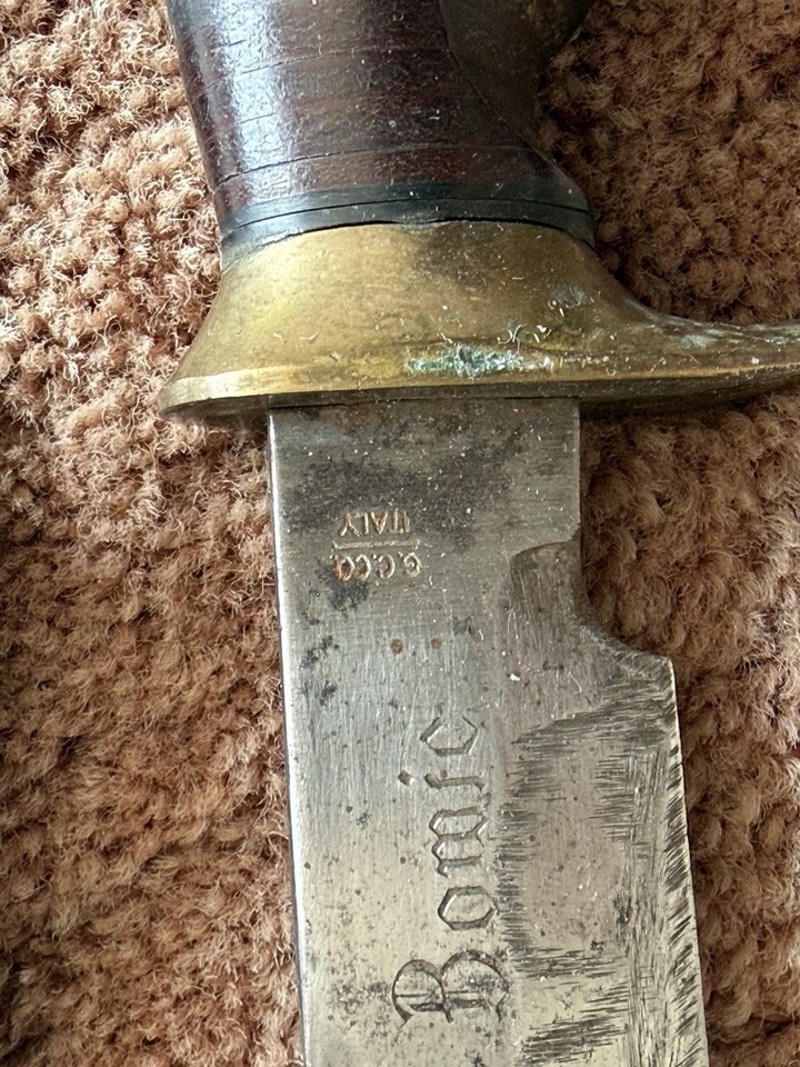 Bomic Vintage Bowie Hunting Knife Steel Blade Leather Handle with ...
