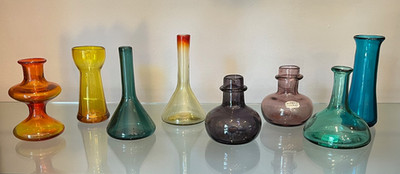 Blenko 1957-58 Mini Glass Vase Collection-8 vases-1 of each-Terrific ...