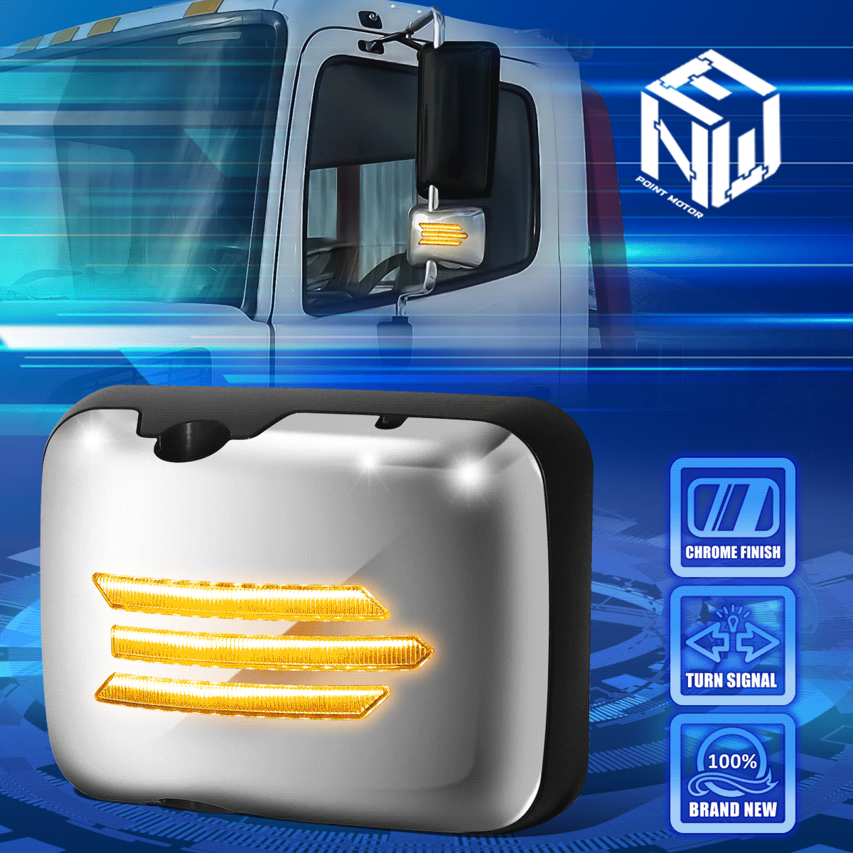 For 05-21 Hino Class 4/5/6/7/XL7/XL8 Pair Amber 12V LED Signal Small ...