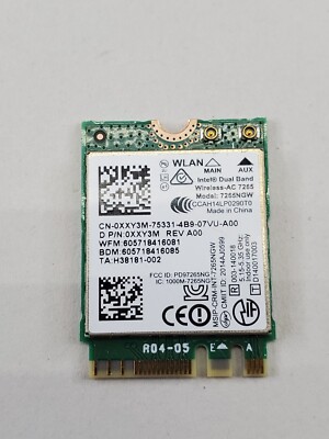 Dell Inspiron 13 7347 7352 Wifi Wireless Bluetooth M.2 Card 7265NGW ...