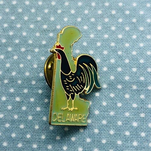 Vtg Delaware Souvenir Blue Hen Enamel Lapel Pin | eBay