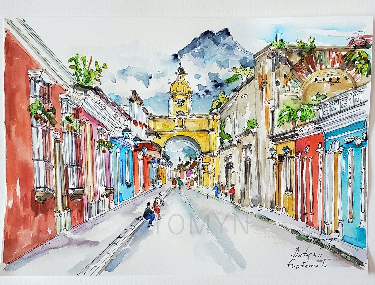 ANTIGUA. GUATEMALA. Old TownGuatemala Print. Spanish Architecture Wall ...