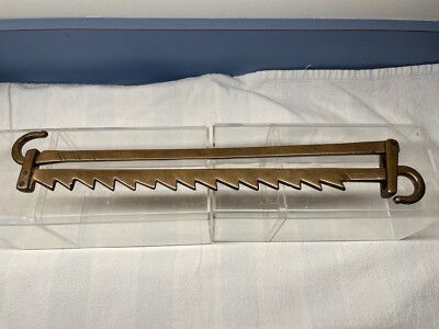 19th Century SOLID BRASS Forged Lighting / Cooking Trammel SAWTOOTH ...