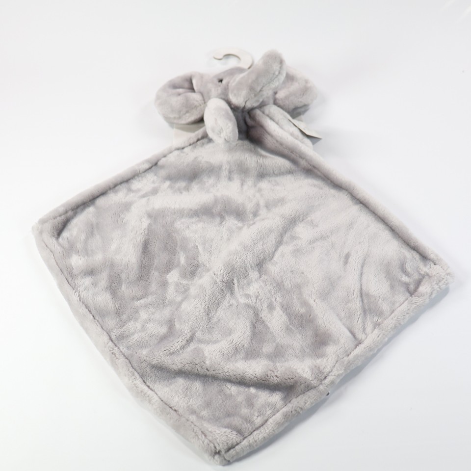 New Gracie & Milo Lovey Baby Blanket Gray Elephant Minky Lovie Plush ...