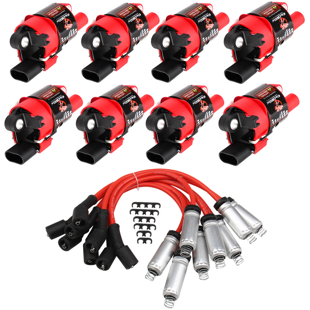 Set of 8 Round Ignition Coil UF414+ Spark Wires For Chevrolet GMC Pontiac Impala | eBay