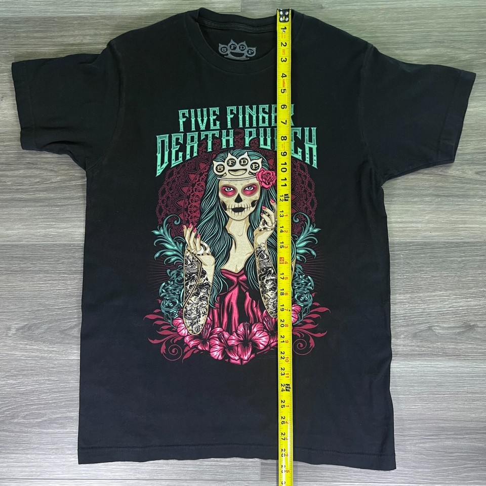 FIVE FINGER DEATH PUNCH - LADY MUERTA T SHIRT METAL FFDP Size Large | eBay