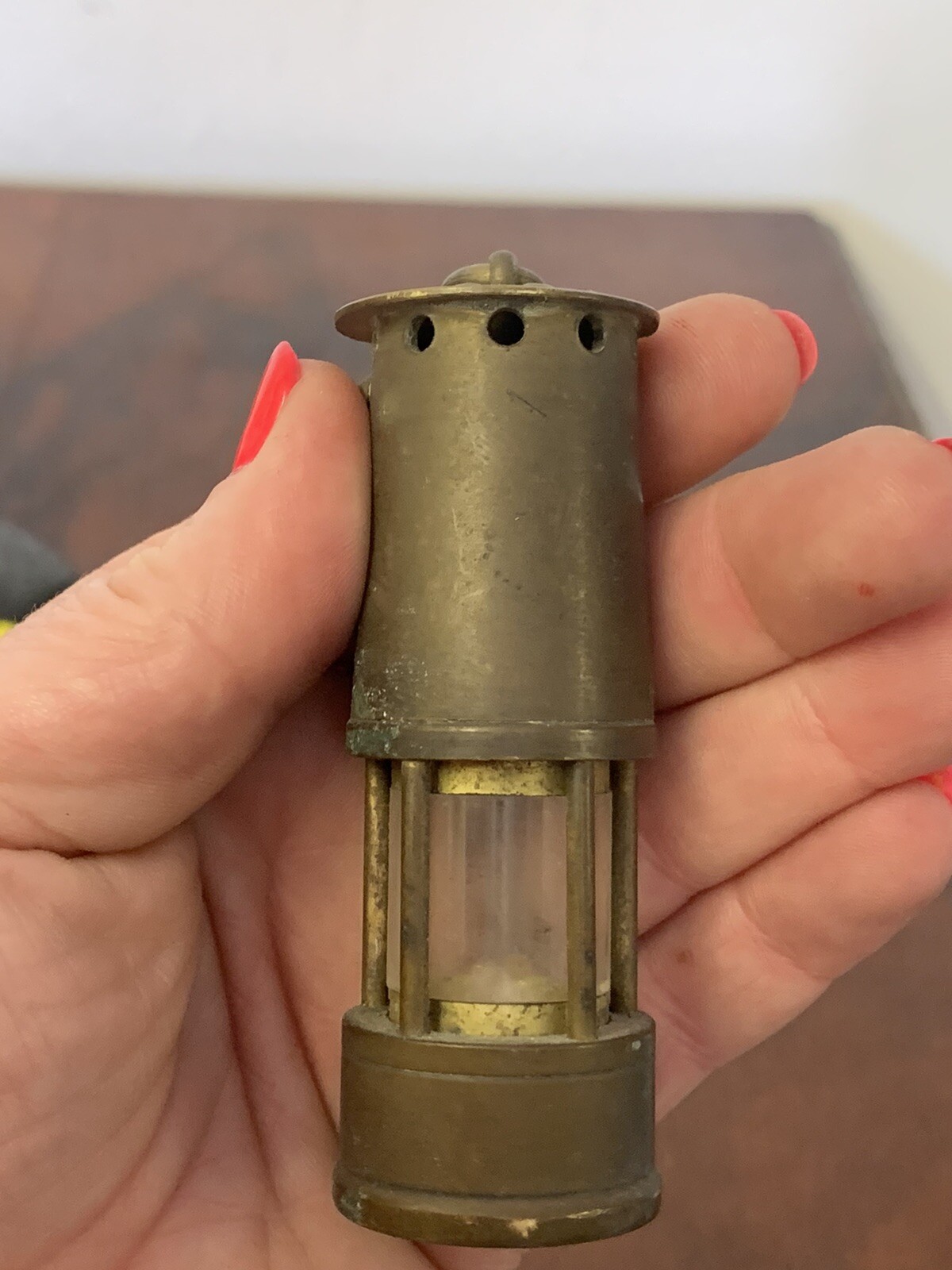 Antique Heavy Brass Small Miniature Miners Lamp - Benocrit Ltd | eBay UK