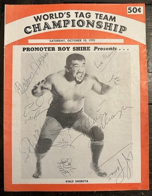 *GRAIL* MAIVIA FAMILY ELDERS HAND SIGNED WRESTLING PROGRAM! 1/1 PETER ...