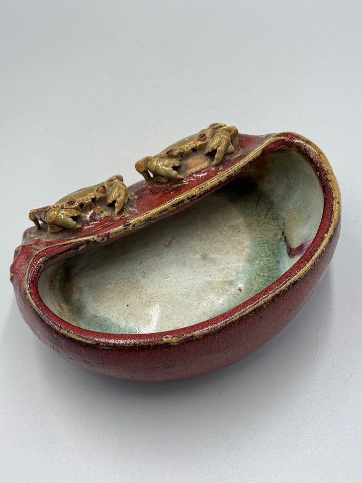 Antique 20th c. Chinese Shiwan Pottery Chinese Clay Red Glazed Crab ...
