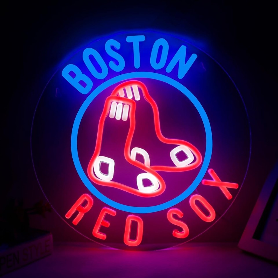 Neon Sign for Boston Baseball Team Logo,Led Neon Lights for Sports Man ...