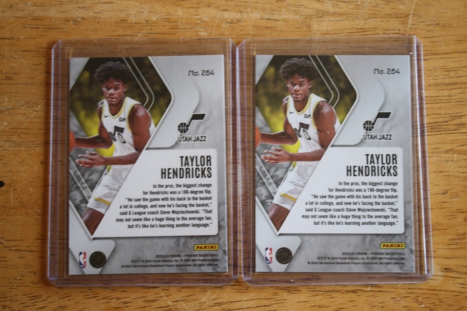2023-24 PANINI PHOENIX TAYLOR HENDRICKS. TEAL LAZER AND SILVER RC CARDS ...
