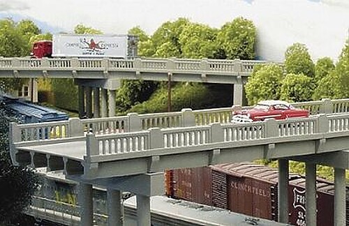 Rix Early 50' Highway Overpass w/ Pier - Model Railroad Bridge Kit - HO ...