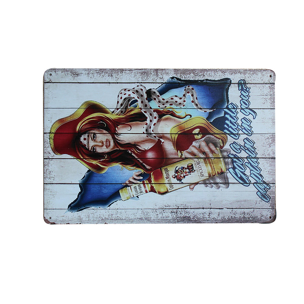 1x Metal Tin Sign Got A Little Captain In You 200x300mm Decor Bar Pub ...