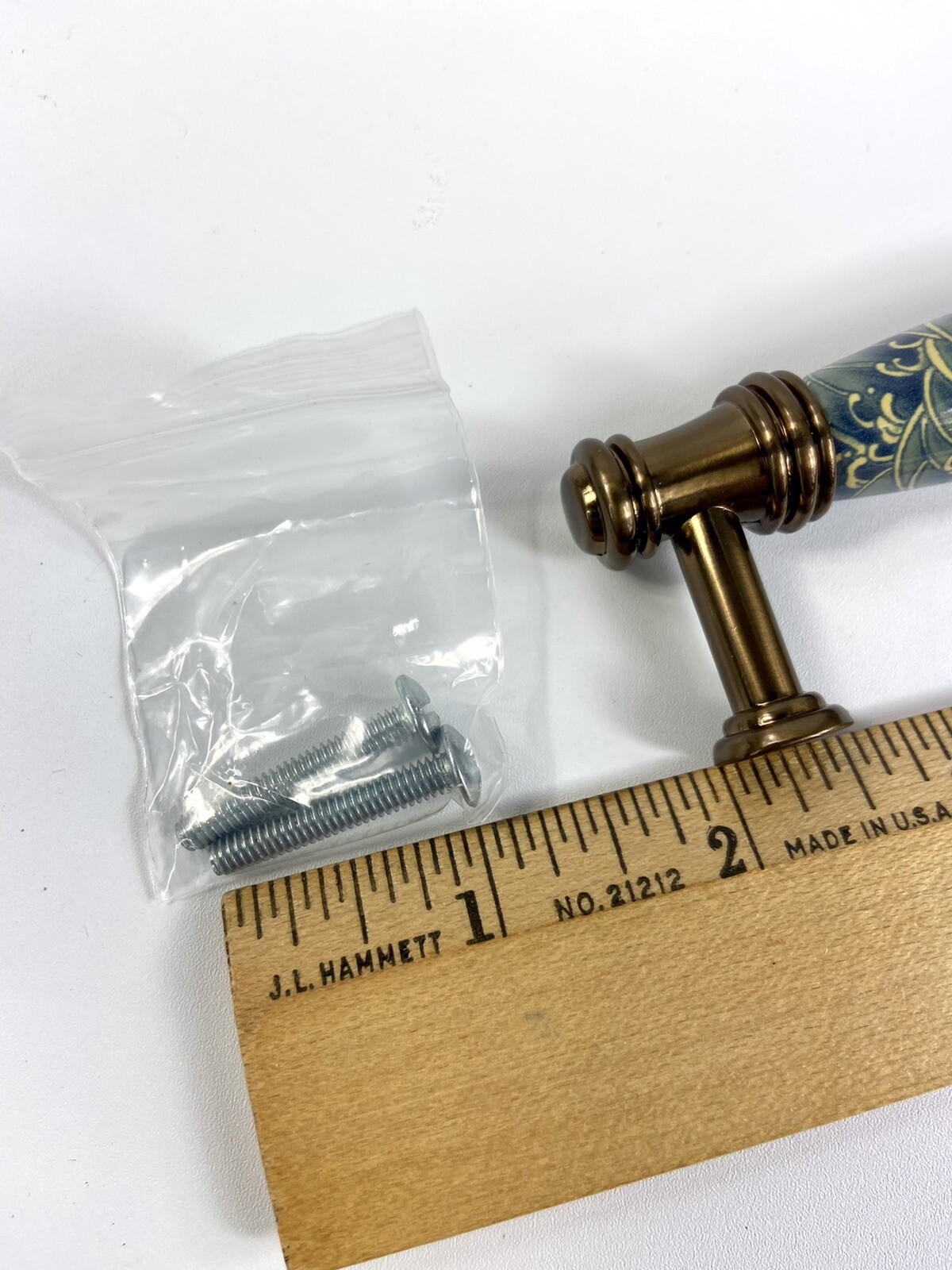 Knob & Handle Drawer Cabinet Hardware Blue and Cream Waves Bronze tone ...