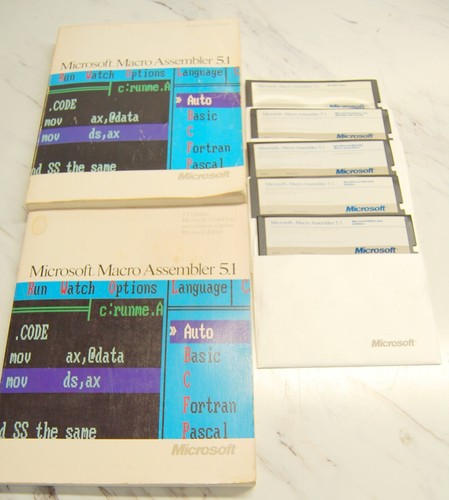 Microsoft Macro Assembler Vrs 5.1 Includes Software & Manuals | eBay