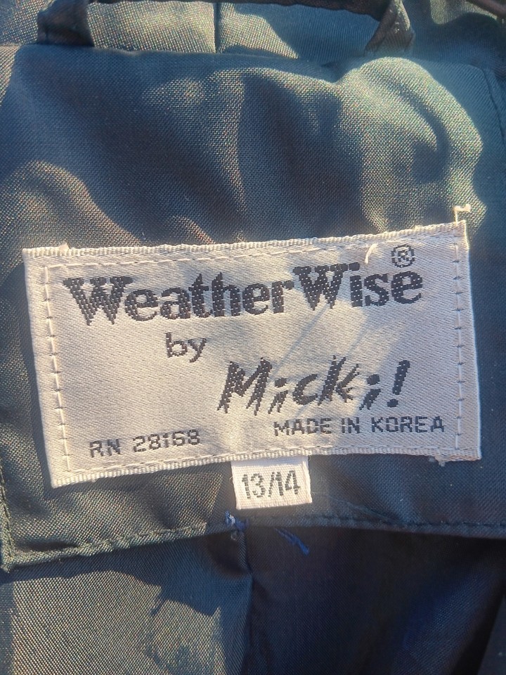 Weather Wise by Micki Trench Rain Coat Jacket Black Women's 13/14 VTG ...