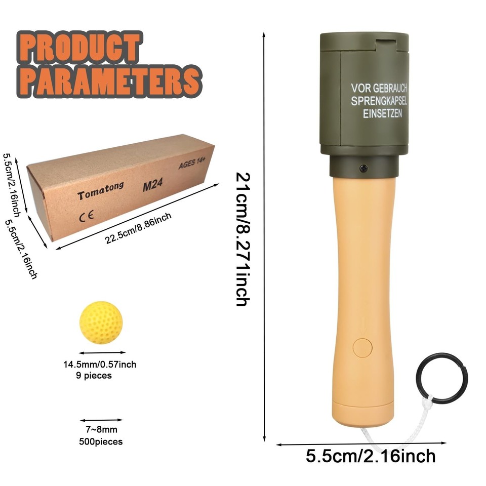 Toy-Hand Grenade for CS Battle Game,with 9 Foam Ammo Tactical CS-Grenade Fun ... | eBay