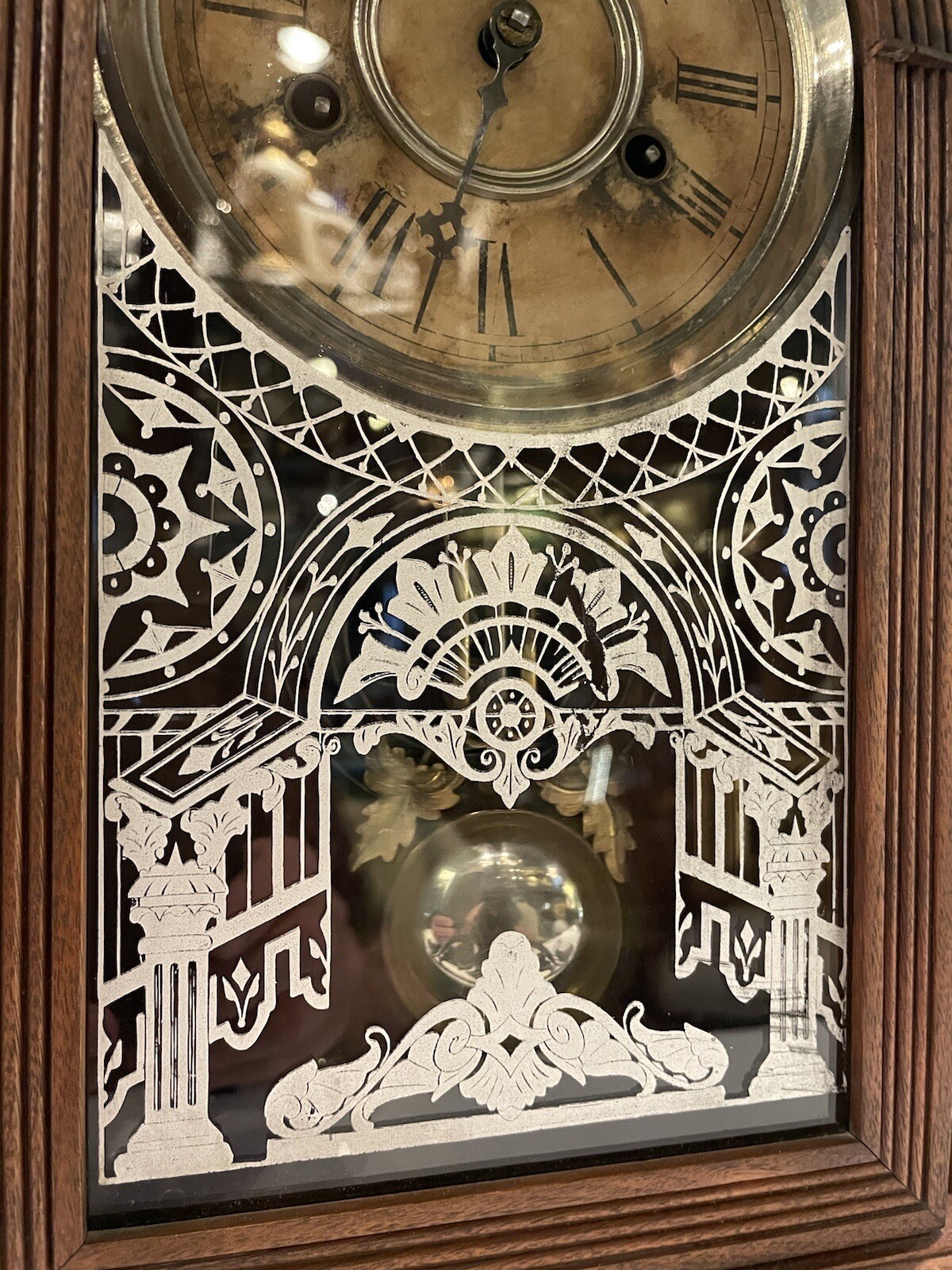 Antique Victorian Gilbert Eastlake Walnut Mantle or Shelf Pendulum ...