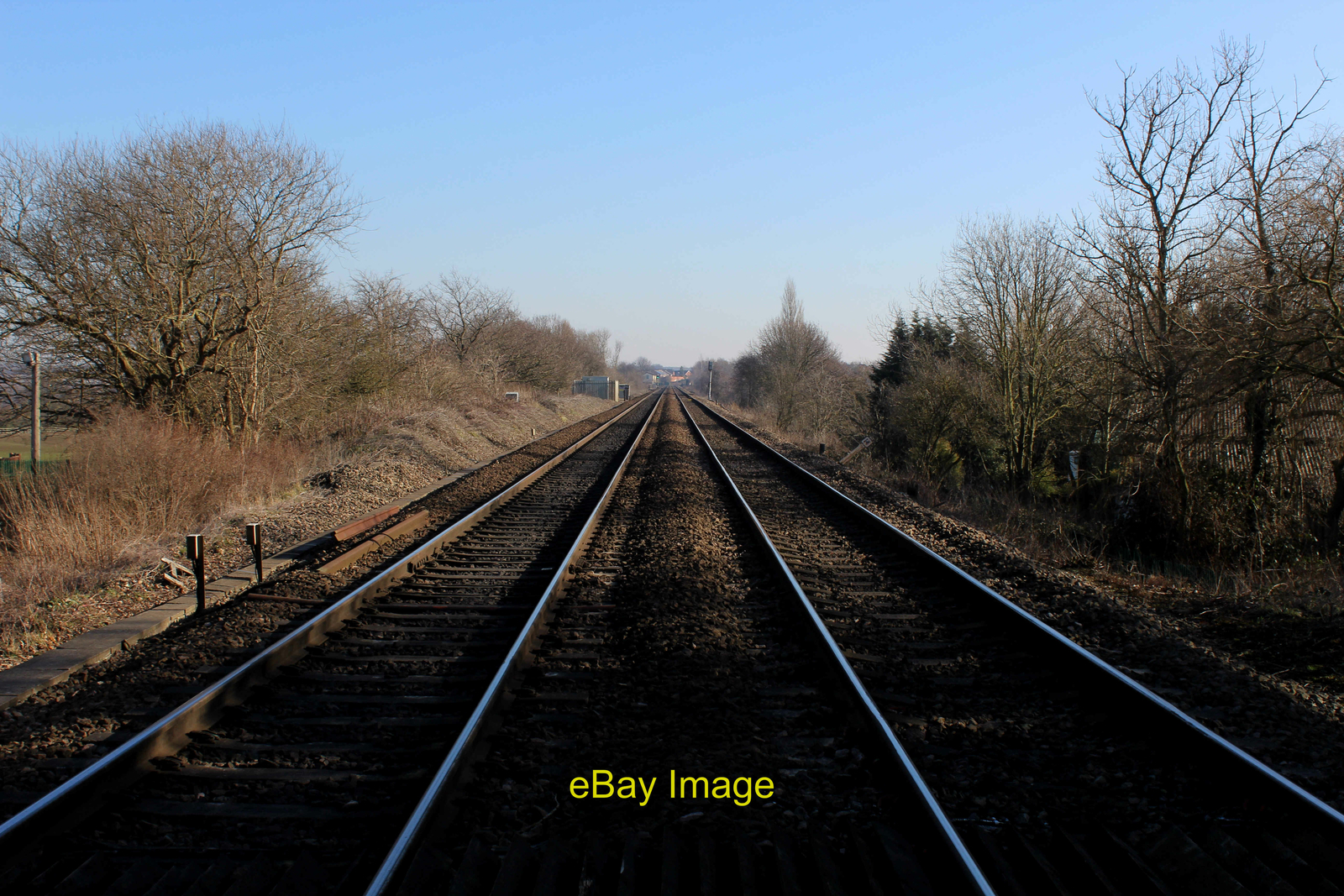 Photo 6x4 The Railway at Barrowby looking East Garforth Crossing these ...