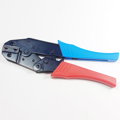 INSULATED FLAG TERMINAL RATCHET CRIMPER CRIMPING TOOL RED & BLUE FLAGS ...