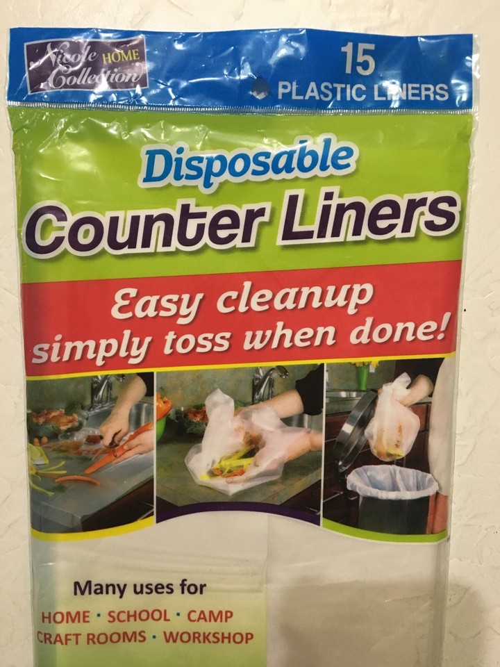 15 Pack Disposable Counter Liners Plastic Kitchen Counter Covers Easy ...
