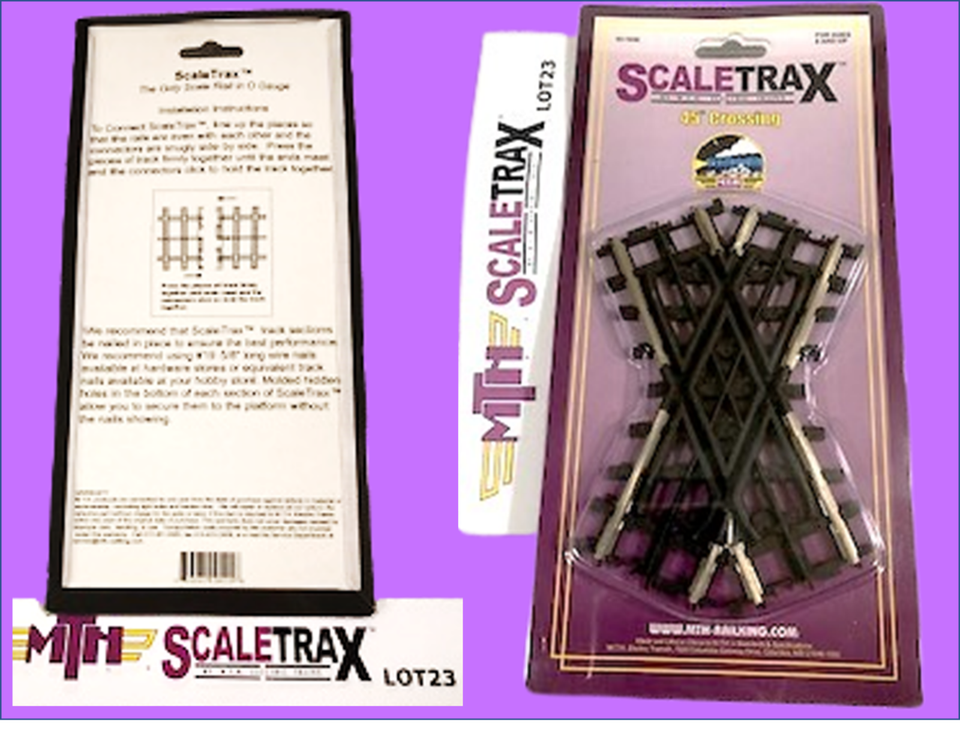 MTH 45-1006 ScaleTrax – 45 Degree Crossing Section in OEM Blister Pack ...