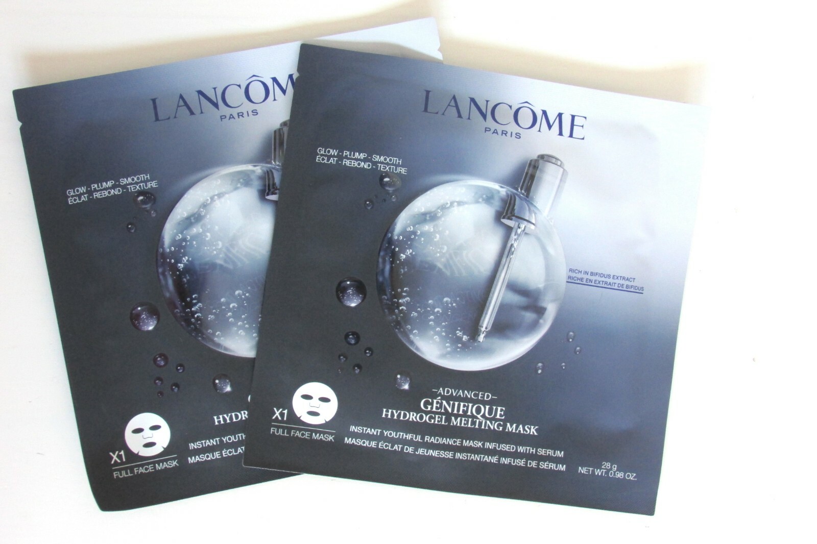 Lot of 2 Lancome Advanced Genifique Hydrogel Melting Face Mask Brand NEW!