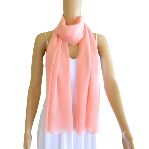 Light Pink Scarf. Cute Long Scarf. Wrap Scarf. Chiffon Scarf. Light ...
