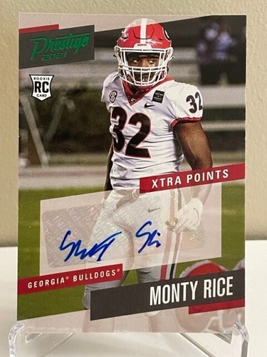 2021 Chronicles Draft Picks Green Monty Rice Rookie Auto #PS-DST Titans ...