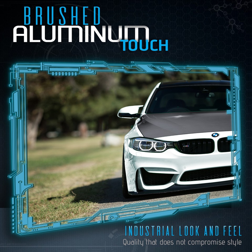 36" x 60" Inch Gunmetal Brushed Aluminum Vinyl Wrap Roll Decal Air ...