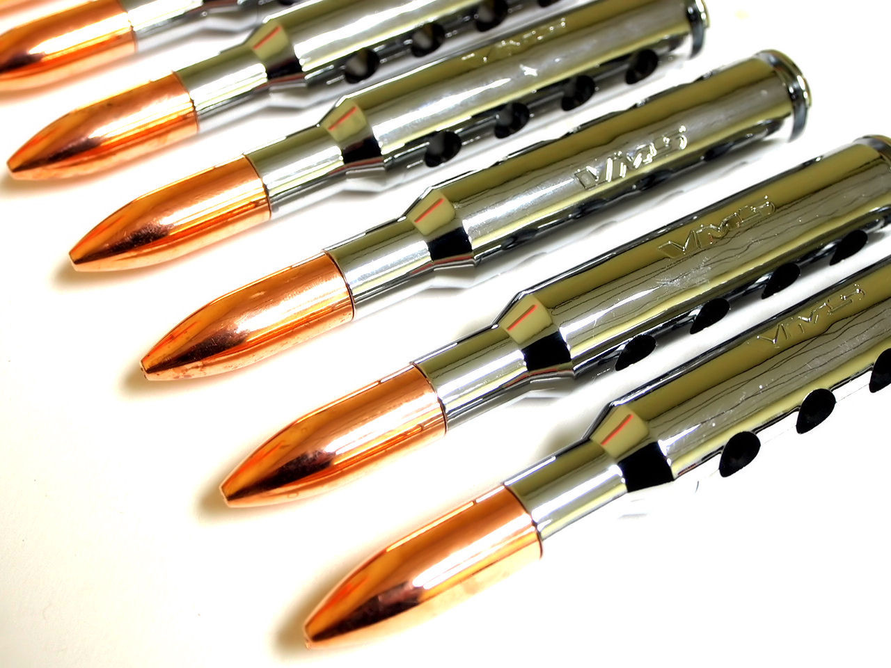 Universal .50 Caliber Bullet Spark Plug Wire Separators Divider Chrome ...