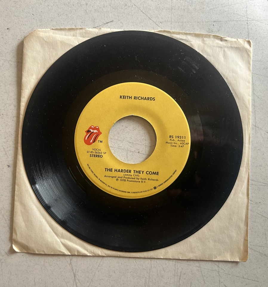 KEITH RICHARDS 7" Vinyl 45 RUN RUDOLPH RUN~1978 ROLLING STONES RECORDS ...