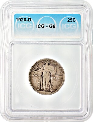 1920-D Standing Liberty Quarter 25C Good ICG G6 | eBay