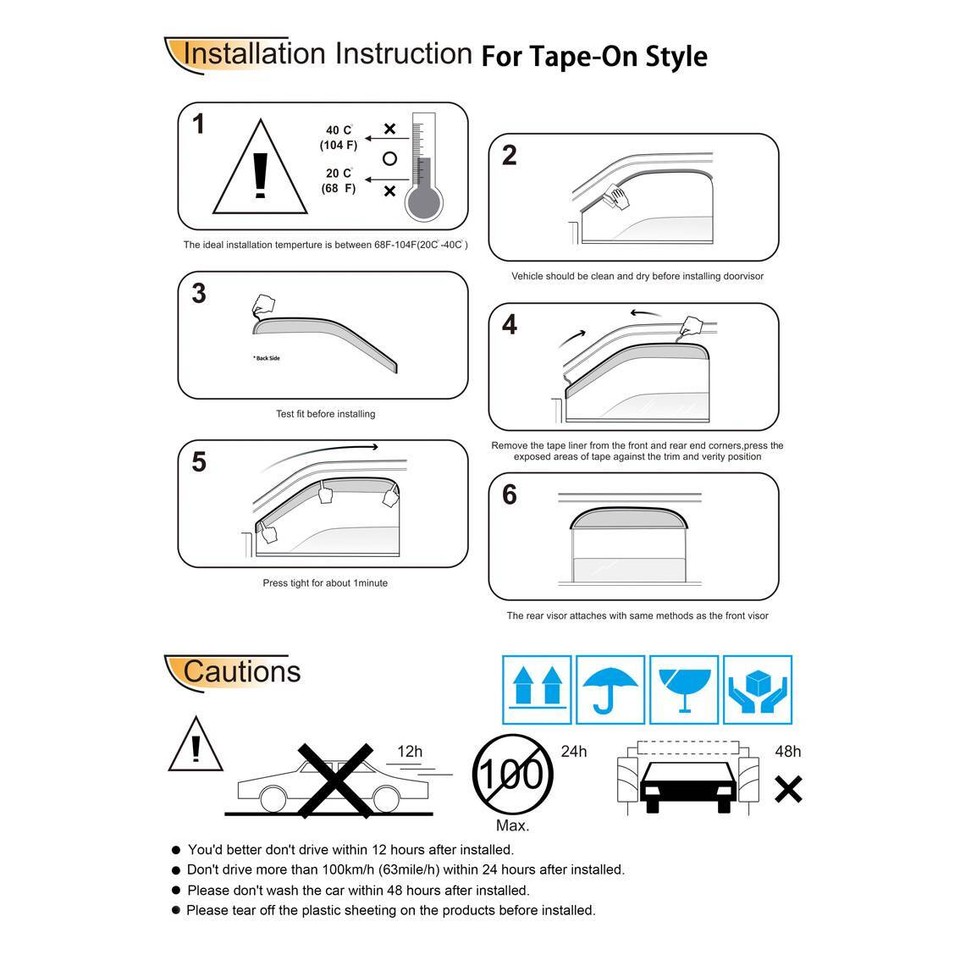 Fit For 2003-2008 Pontiac Vibe/Toyota Matrix Sun Rain Guard Vent Window ...