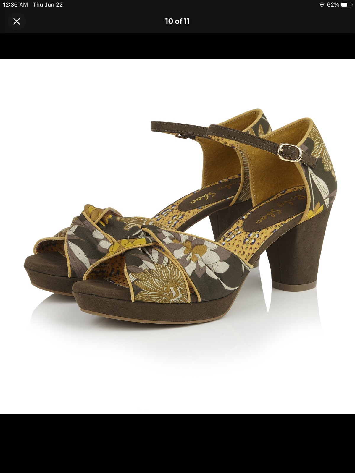 NEW Ruby Shoo Xanthe Peeptoe Sandal Size 9EU35-42 Black Gingham / Olive ...