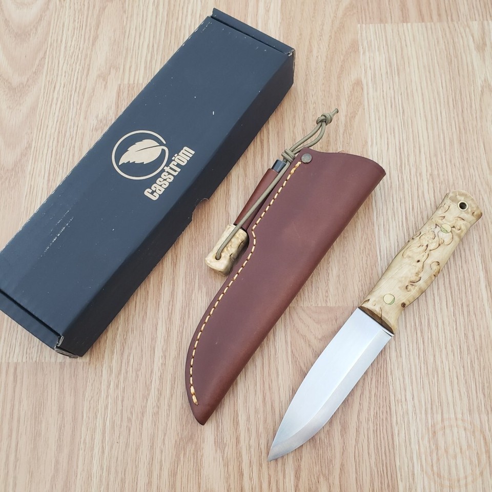 Casstrom Lars Falt Fixed Knife 4.5" Sleipner Tool Steel Blade Curly ...