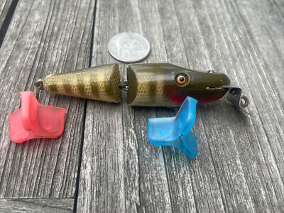 Vintage CCB Co. Garrett Wood Fishing Lure, jointed Crankbait, Pike, 9-7 ...