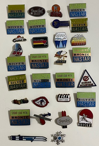 Vintage Ski Pins Lapels Lot Of 31 Metal Skiing Resorts Awards | eBay