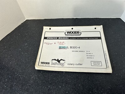 WOODS batwing rotary cutter B315-5 B320-4 OWNER'S MANUAL | eBay