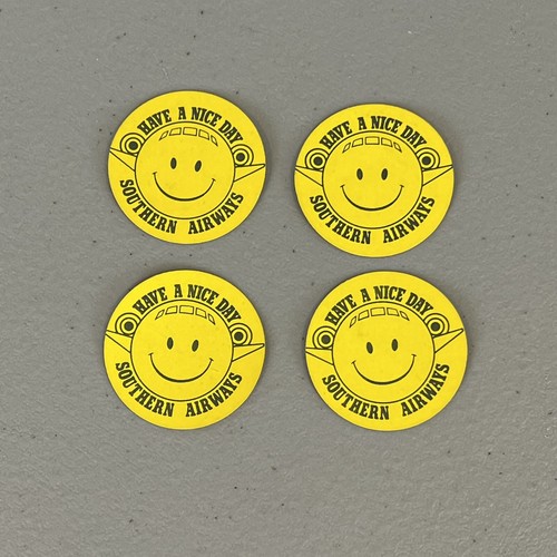 4 Southern Airways Airline Stickers Have a Nice Day Plane Smiley Face ...