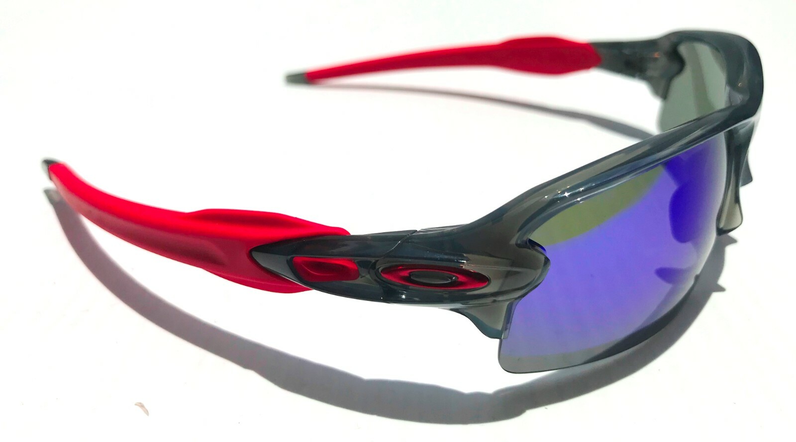 NEW Oakley FLAK JACKET 2.0 Matte Grey Smoke POLARIZED Galaxy Blue ...