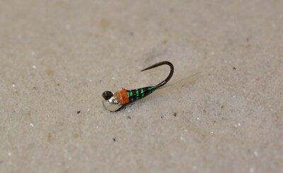 6 Flies - Tungsten Pearl-Orange Perdigon Jig Head Fly - Euro nymph ...