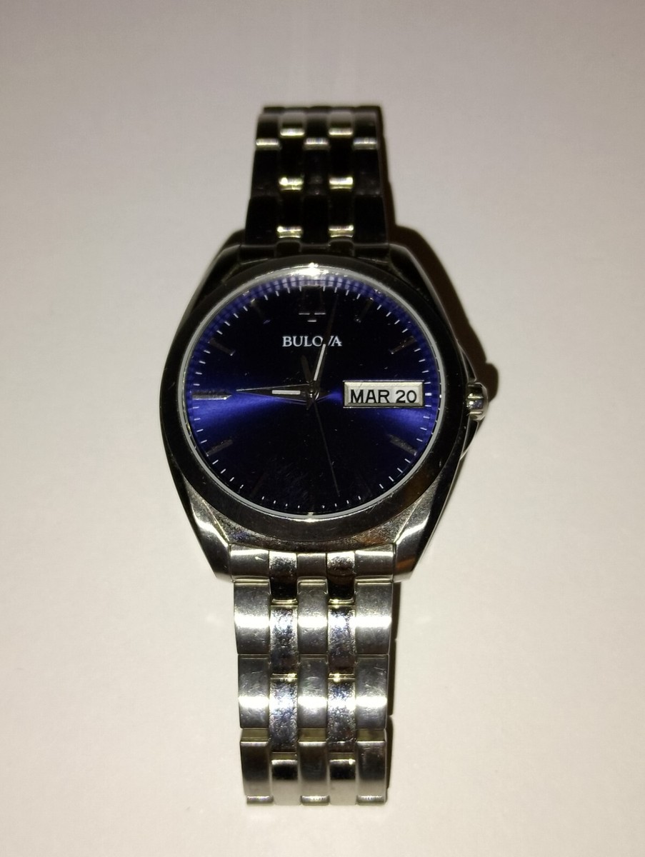Bulova Classic Steel Day Date Blue Sunray Dial Quartz Men's Bulova Classic Steel Day Date Blue Sunray Dial Quartz Men's