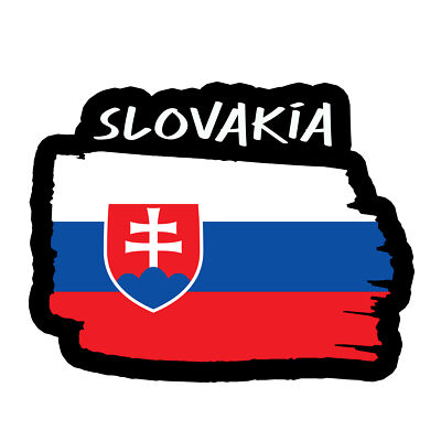 2 x Slovakia Country FLAG TEXT Sticker Stickers window car ute 4x4 ...