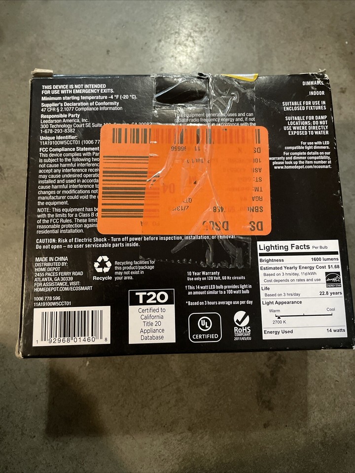 ECO-SMART CUSTOMIZED COLOR INTEGRATED SWITCH LIGHT BULBS 100W 1006 778 ...